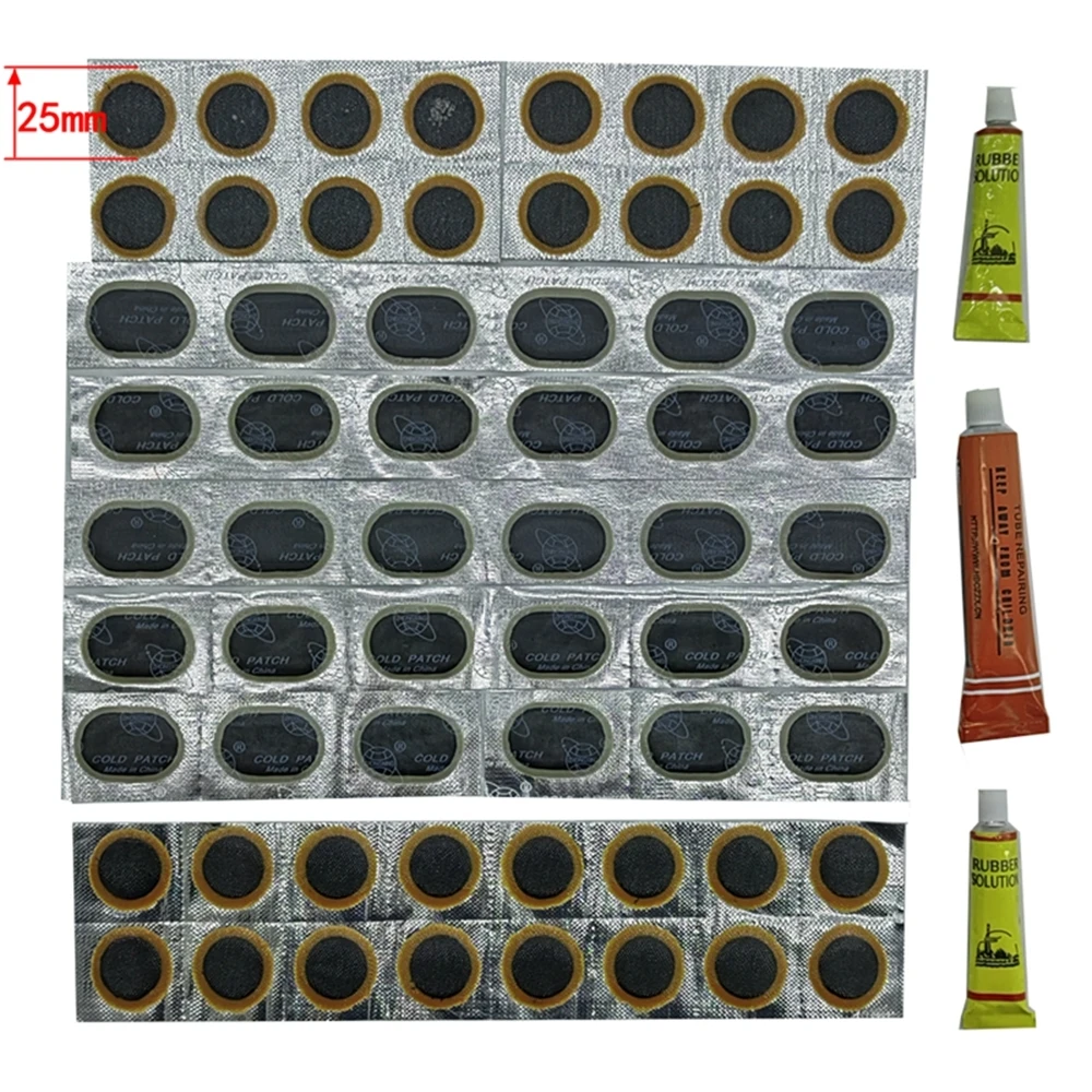 48/64 pcs Rubber Puncture Patches Bicycle Tire Tyre Tube Repair Cycle ...