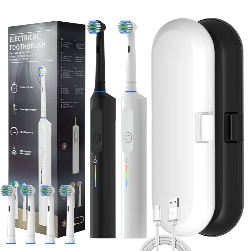 Electric-Toothbrush-Rotary-Round-Head-Adult-Soft-Bristle-Induction ...