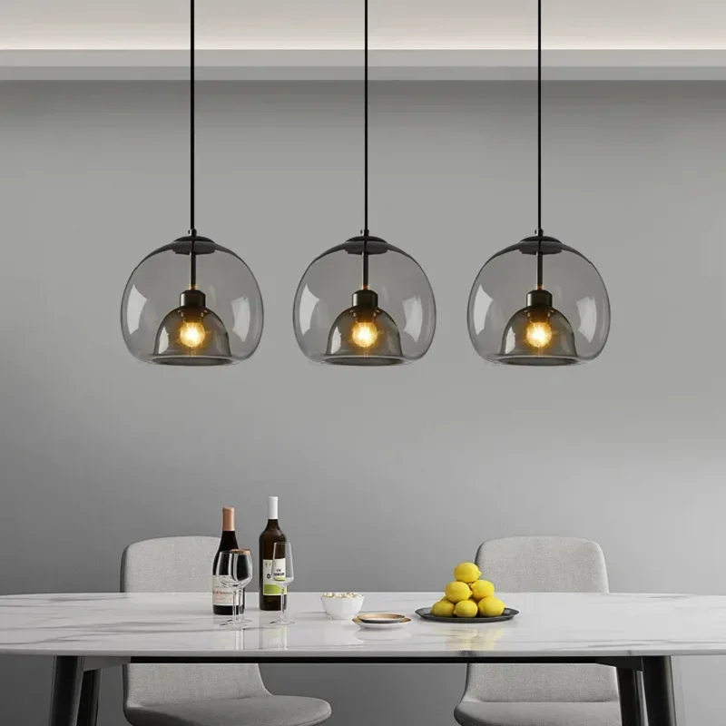 Modern-Glass-Ceiling-Light-Nordic-Texture-LED-Pendant-Lamp-Dinning-Room ...