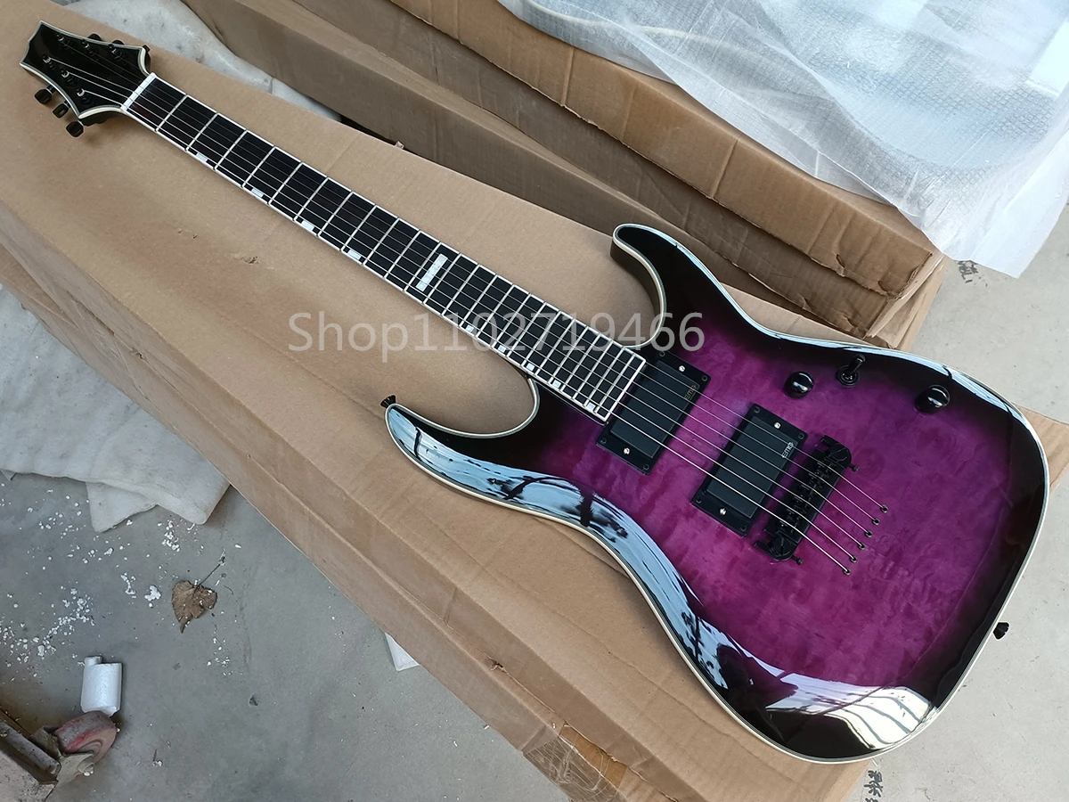 Factory-Purple-6-Strings-Electric-Guitar-Rosewood-Fretboard-Black ...