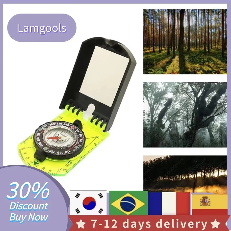 Compass Outdoor Guiding Tool Scale Map Ruler Mirror Compass with Flip ...
