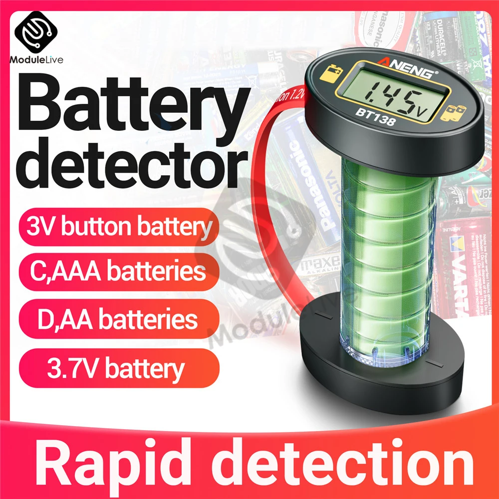 BT138 Digital Battery Testers Lithium Battery Capacity Tester Display ...