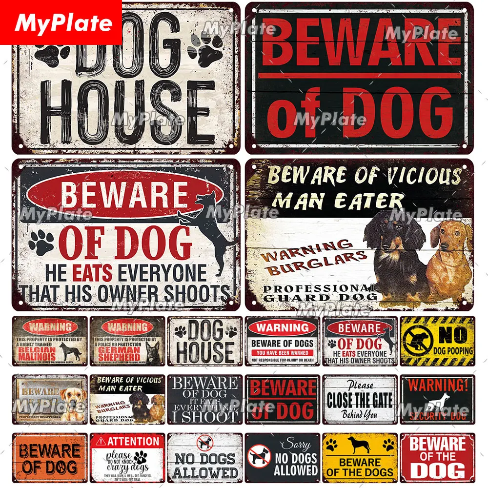 MyPlate-BEWARE-of-the-Dogs-House-Metal-Sign-Vintage-Plaque-Shop-Tin ...