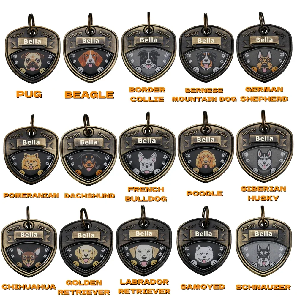 Personalized-Pet-ID-Tags-Copper-Customized-Name-Dog-Collars-Tag-Poodle ...