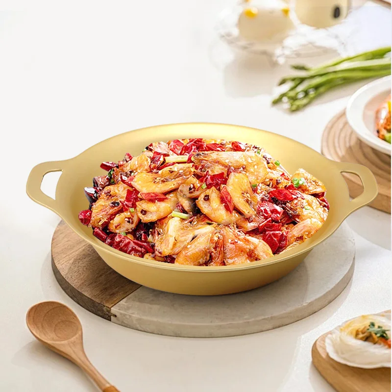 Aluminum-Seafood-Rice-Pot-Home-Cooking-Paella-Pan-Picnic-Snack-Plates ...