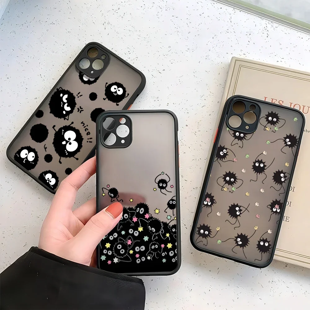Charming Black Soot Sprites Matte Phone Case with Monster Design for ...