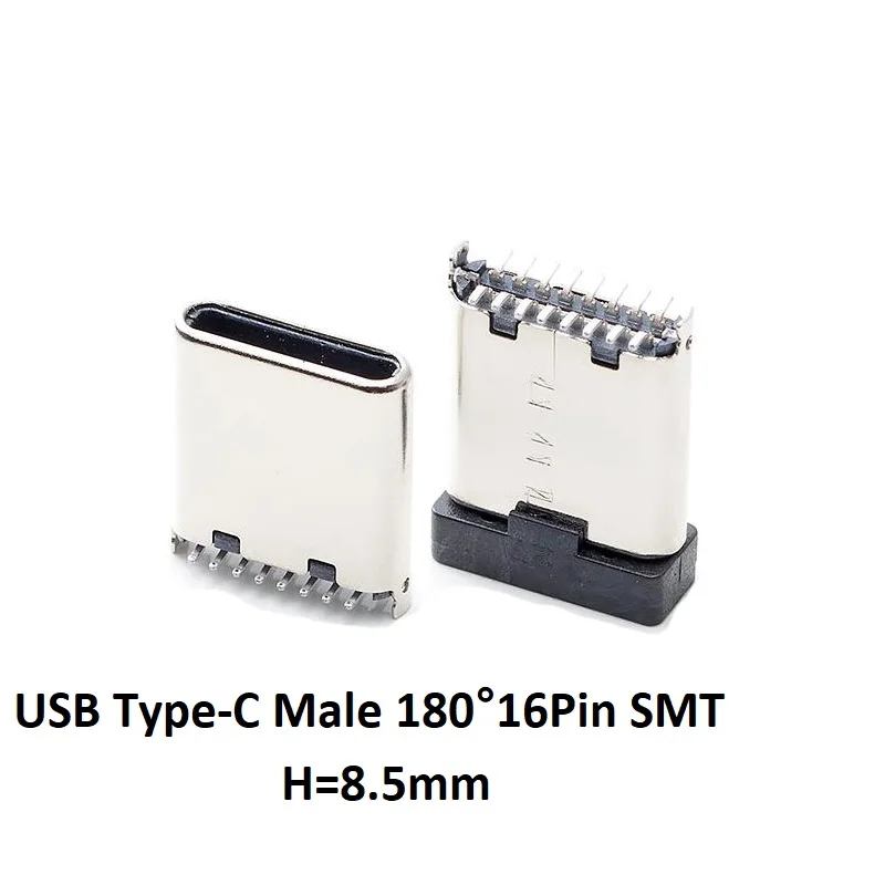 10pcs-Type-C-Connector-16Pin-SMT-H-8-5mm-Male-180-Vertical-USB-C-Type-C.jpg