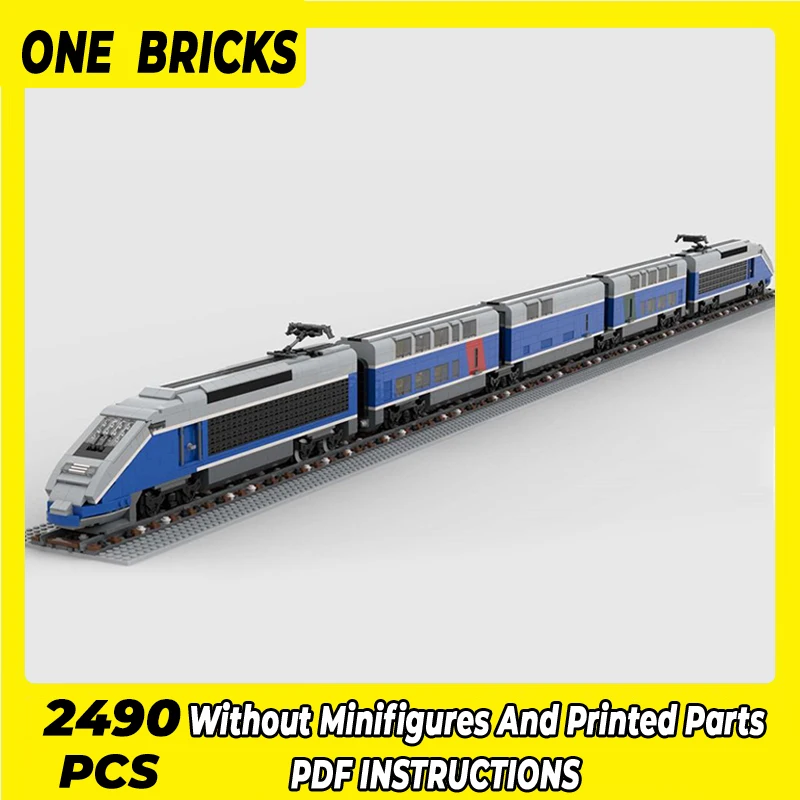 Technical Moc Bricks Model French Double Flat Train Grand Vitesse ...
