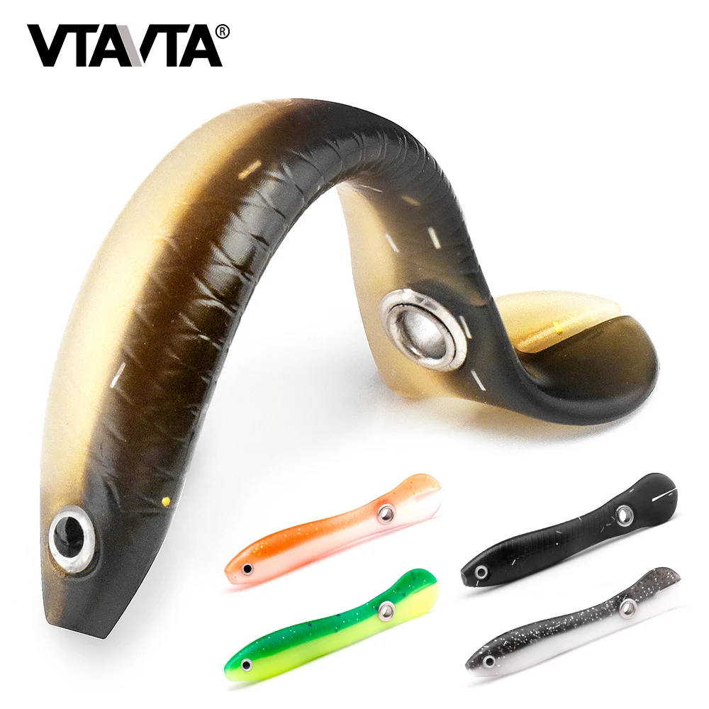 VTAVTA-5pcs-Soft-Bionic-Swimming-Loach-Fishing-Lures-70mm-100mm-Simulation-Artificial-3D-Eyes ...