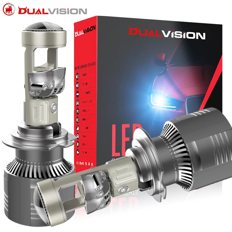2x H7 H11 H4 LHD RHD LED Headlight Mini Lens Projector 9005 9006 HB3 ...