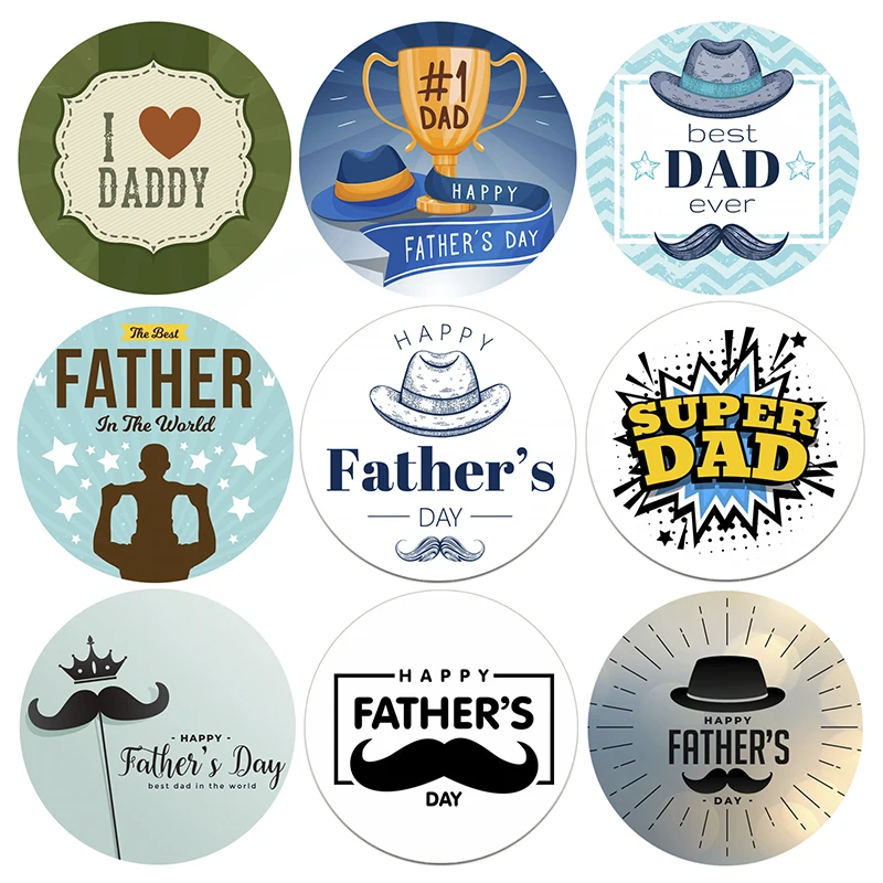 24/48pcs Father's Day Best Dad Ever Super DAD Stickers Party Gift Tag ...