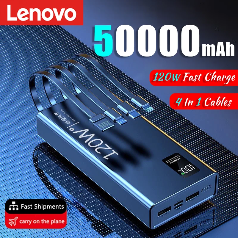 Lenovo-50000mAh-High-Capacity-Power-Bank-4-in-1-120W-Fast-Charging ...