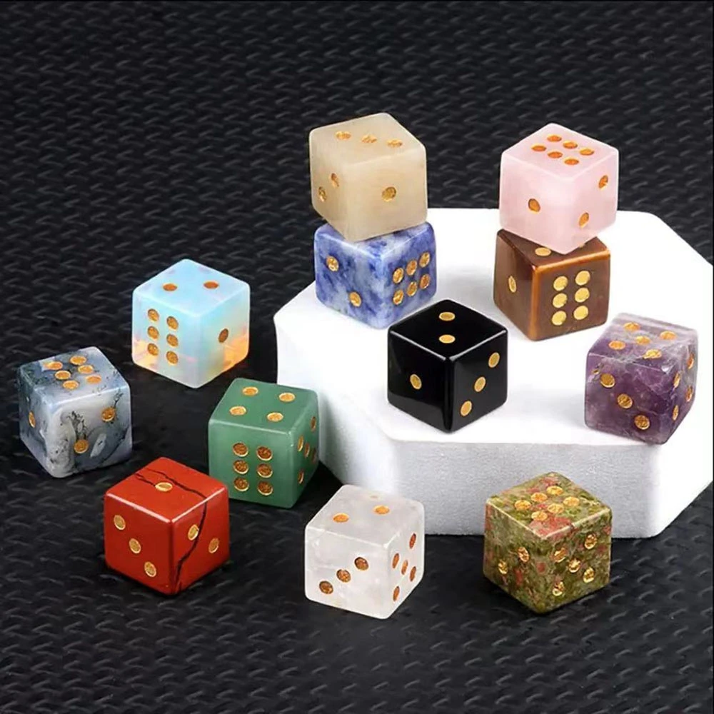 16mm Six Sided Digital Gems Dice Natural Stone Healing Crystal Lapis ...
