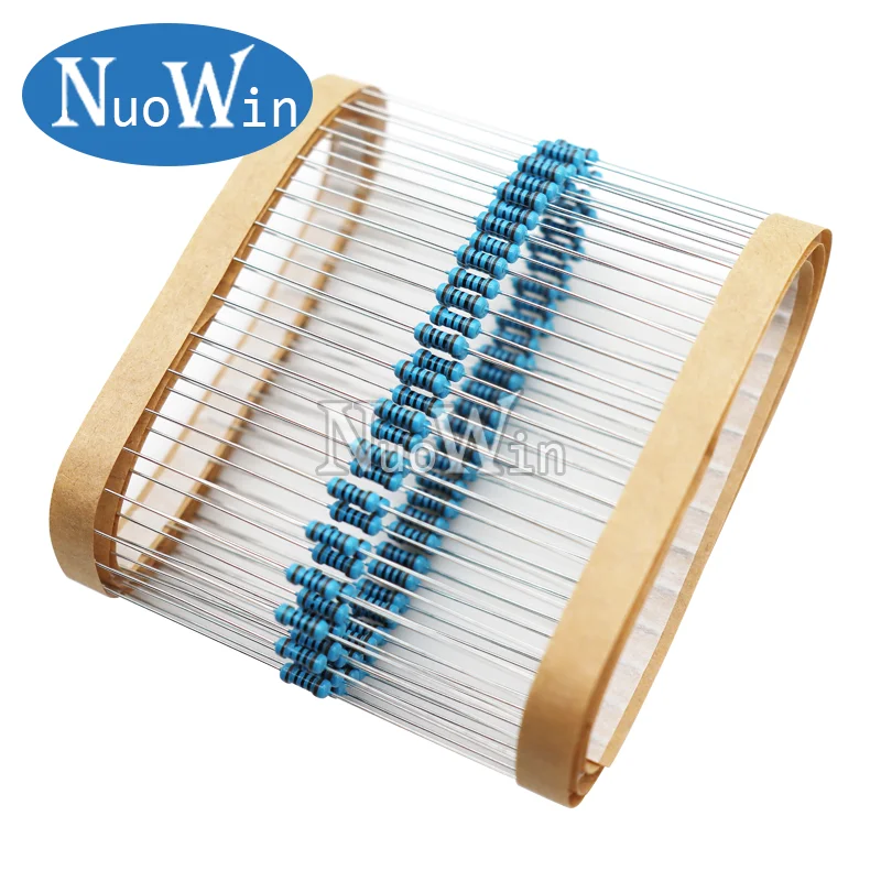 100pcs/Lot 1/4W 1R~22M 1% Metal Film Resistor 100R 220R 1K 1.5K 2.2K 4 ...