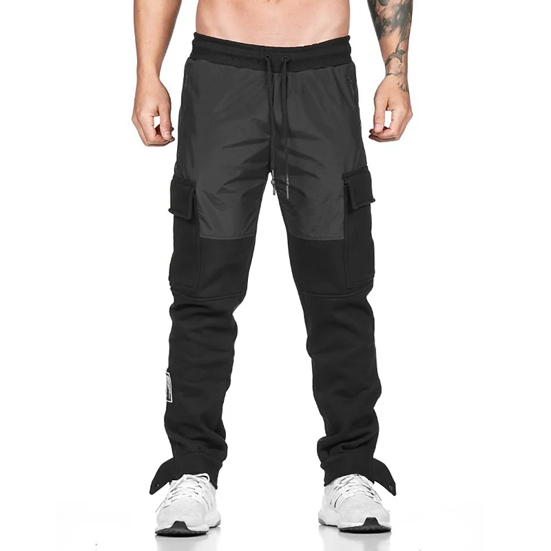 Mens-Gym-Cotton-Cargo-Pants-Joggers-Multi-Pocket-Pants-Overalls-Running ...
