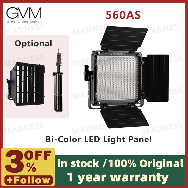 GVM 560AS Juego de Iluminación LED Bicolor para Fotografía, Panel LED ...