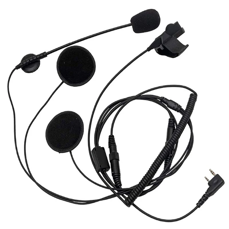 2-Pin-Helmet-Headset-PTT-Motorcycle-Headphone-For-Walkie-Talkie-Kenwood ...