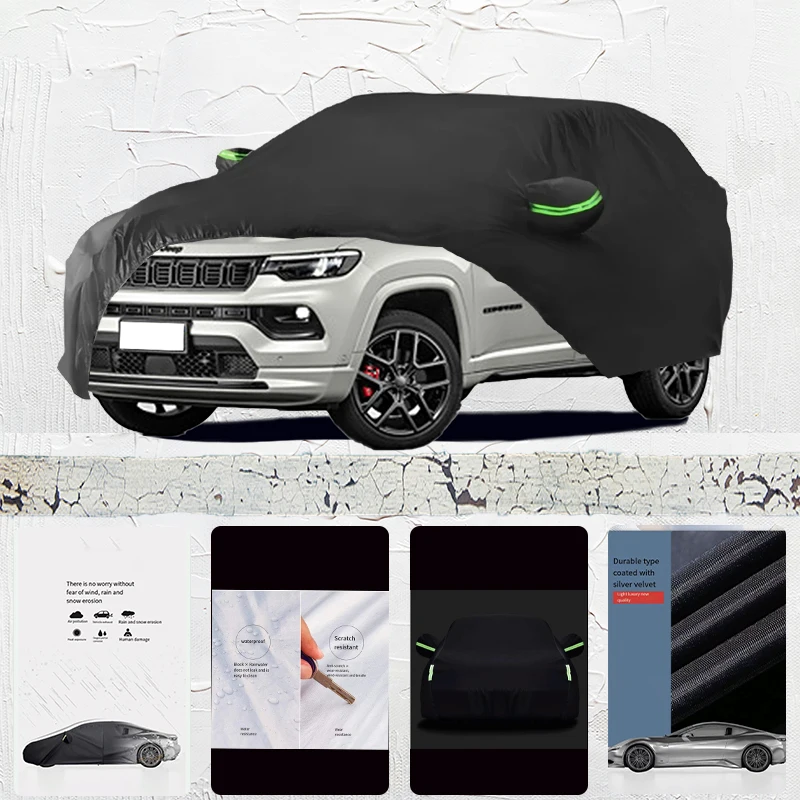For Jeep Compass Anti-UV Sun Shade Rain Snow Resistant Black Cover ...