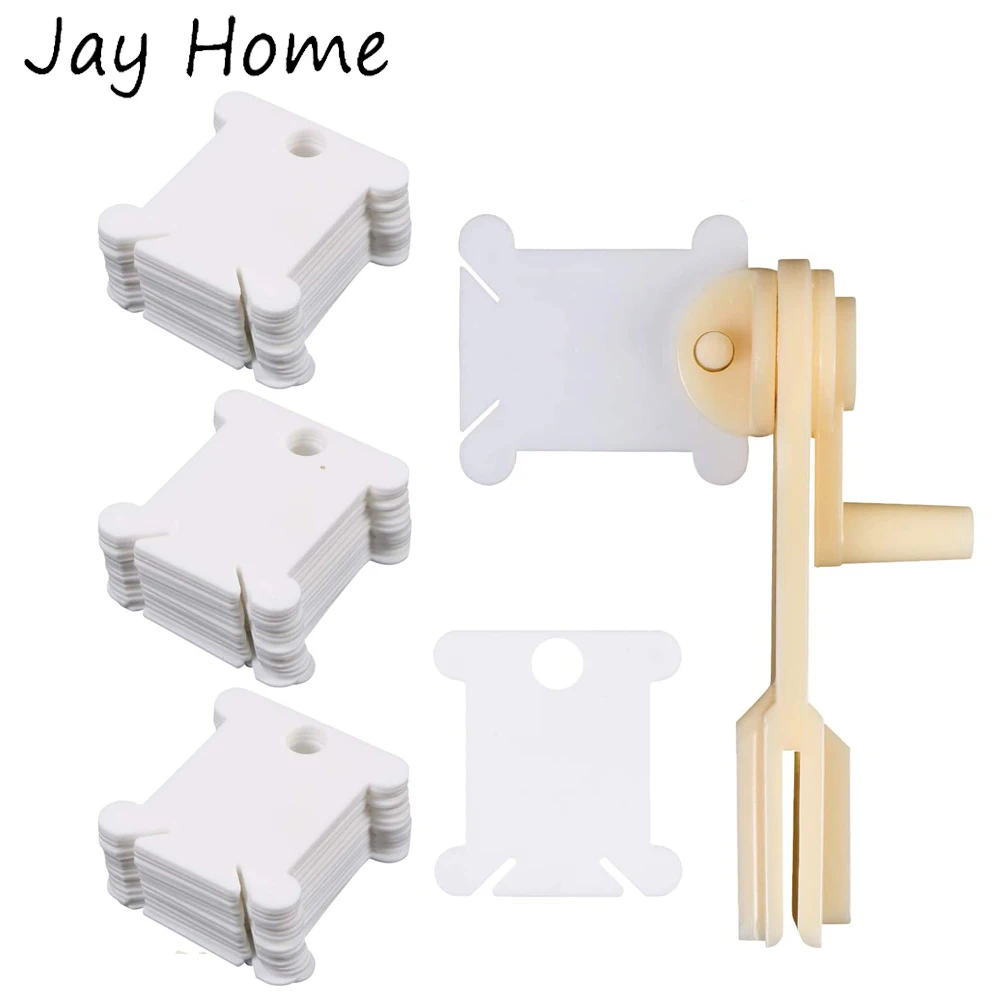Plastic Floss Bobbins with Floss Bobbin Winder Cross-Stitch Card Thread ...
