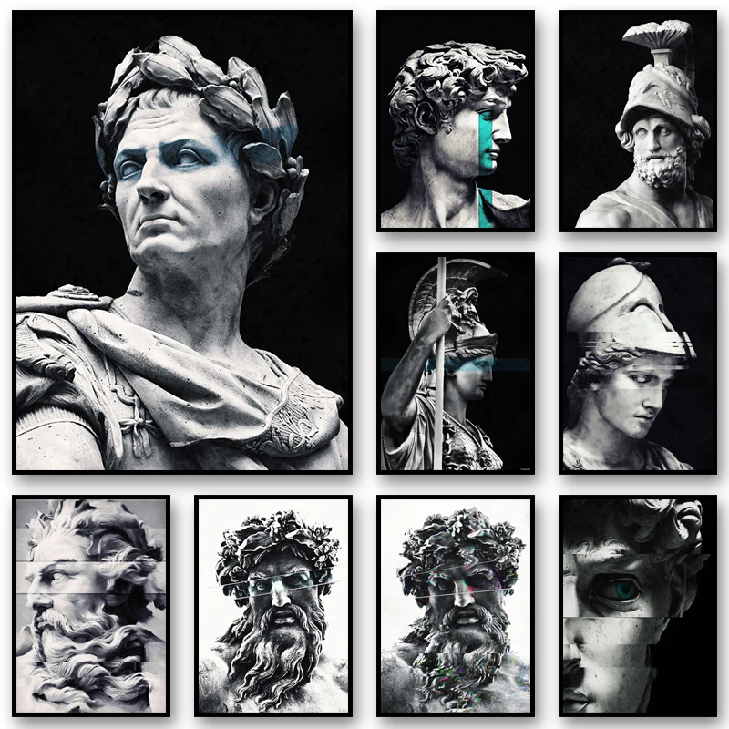 Sculptures and Lines Canvas Paintings Crying David Portrait Posters and ...