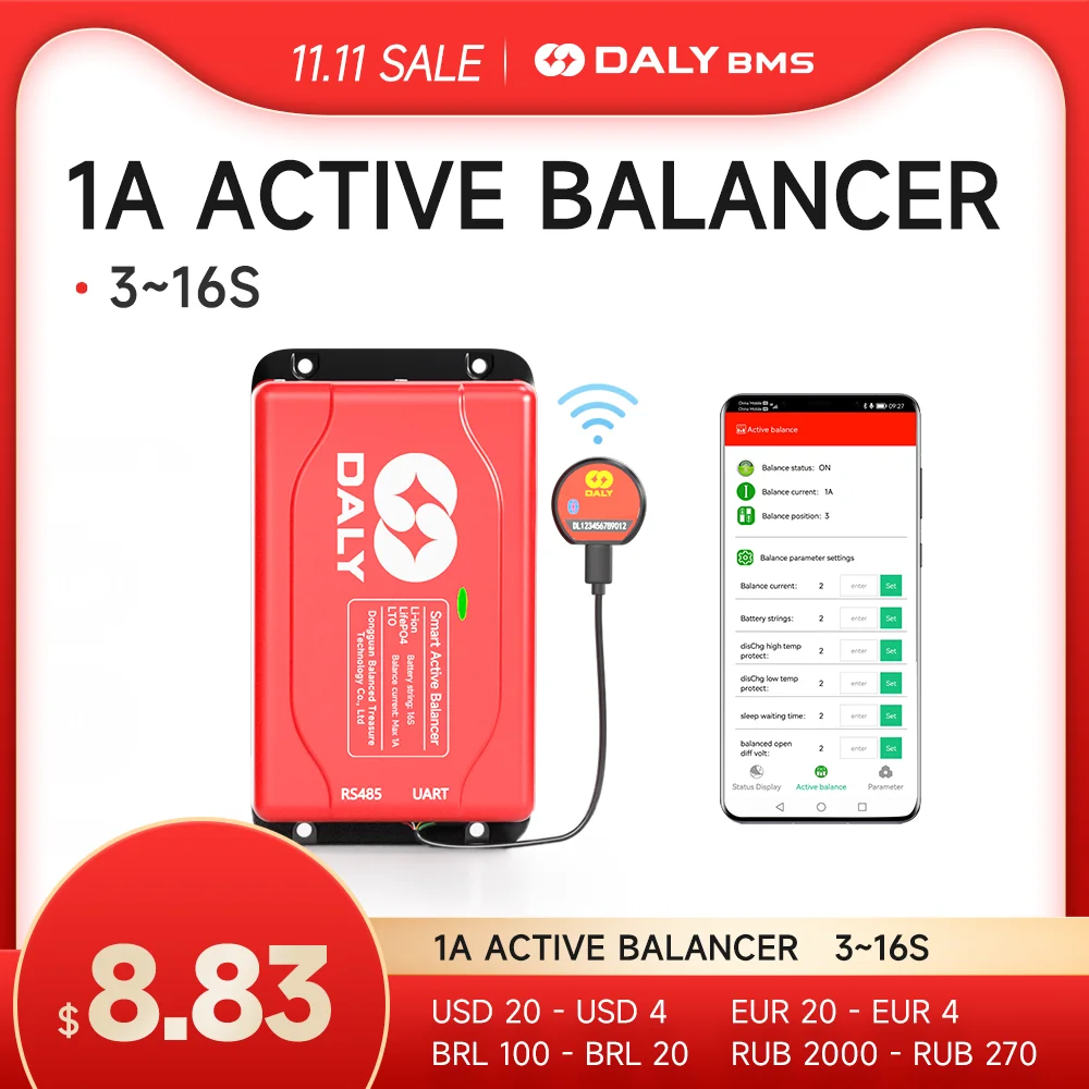Daly-inteligente-Balancer-Ativo-BMS-Lifepo4-Equalizador-Ativo-4S ...