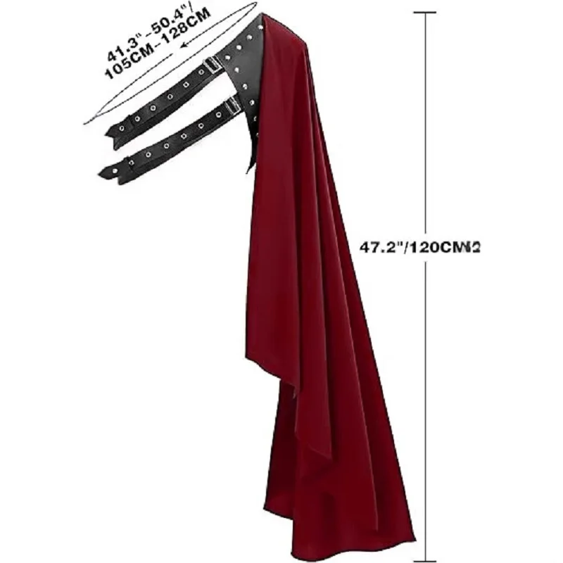 Medieval Vintage Gothic Knight Armour Black One Shoulder Cloak Gothic ...