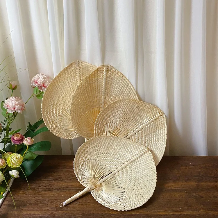 Handheld-Bamboo-Fan-Weaving-Hand-Fans-with-Handle-Handmade-Heart-Shaped ...