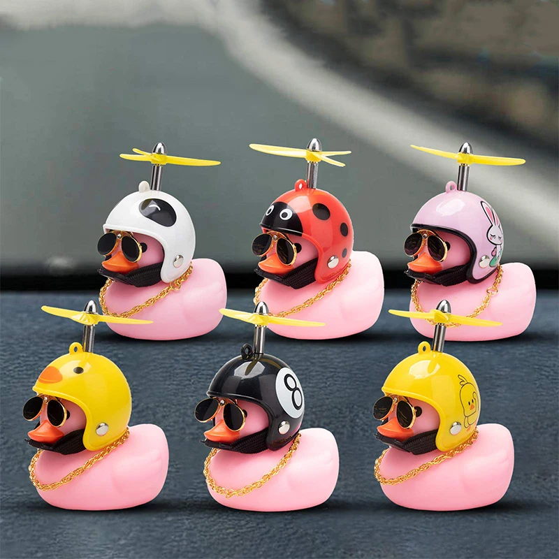 Rubber-Duck-Car-Duck-Dashboard-Decorations-With-Helmet-Broken-Wind ...