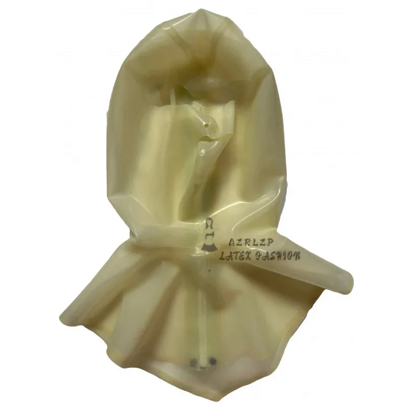 Latex-Gummi-Rubber-Fetish-Transparent-Long-Neck-Hood-Mask-Open-Eyes-And ...