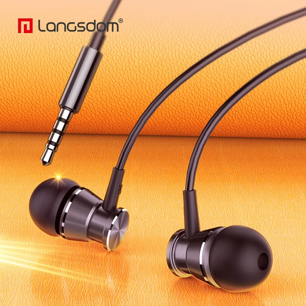 Langsdom M305 Wired In ear Earbuds Bass Stereo Sound Earphones Volume ...