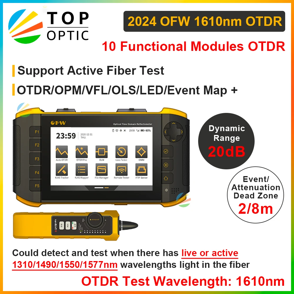 New-OFW-Mini-OTDR-10-IN-1-Active-Fiber-Live-Tester-1610nm-20dB-Optic ...