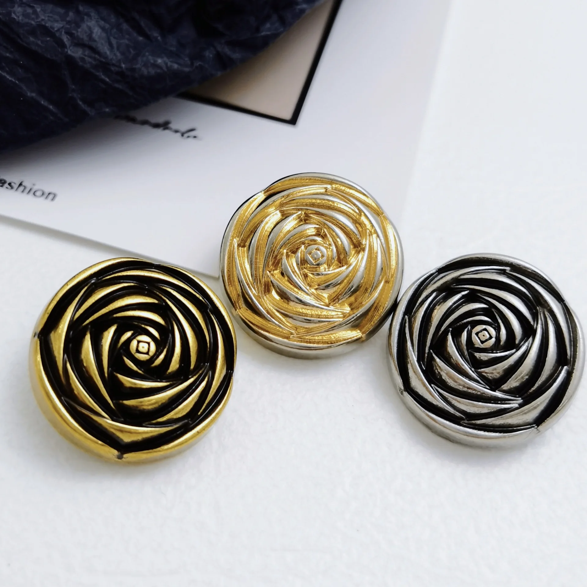 Rose Metal Buttons Vintage Style Suit Jacket Buttons 10PCS Of Flower ...