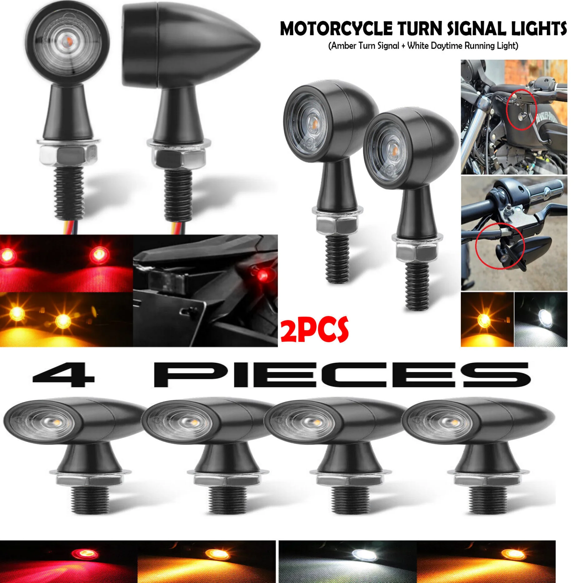 Mini-Motorcycle-LED-Bullet-Turn-Signal-Brake-Light-DRL-Lamp-Amber-Red ...