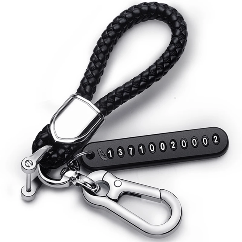 Car-Keychain-with-Anti-Lost-Phone-Number-Car-Key-Pendant-Split-Rings ...