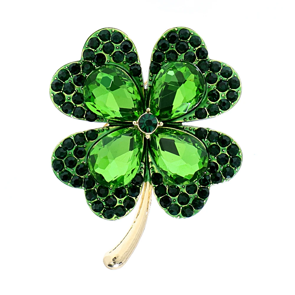 CINDY-XIANG-Rhinestone-Clover-Brooches-For-Women-Green-And-Red-Color ...