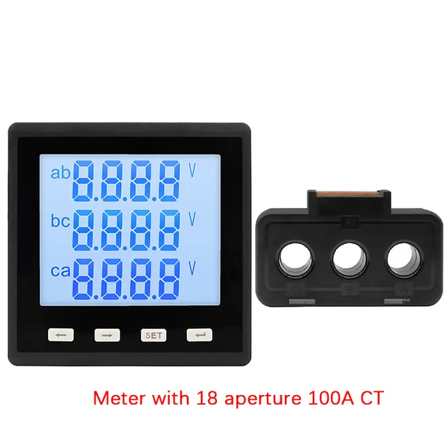 Digital LCD Display Voltmeter Ammeter Wattmeter Power Energy Frequency Meter Multi-Function ...