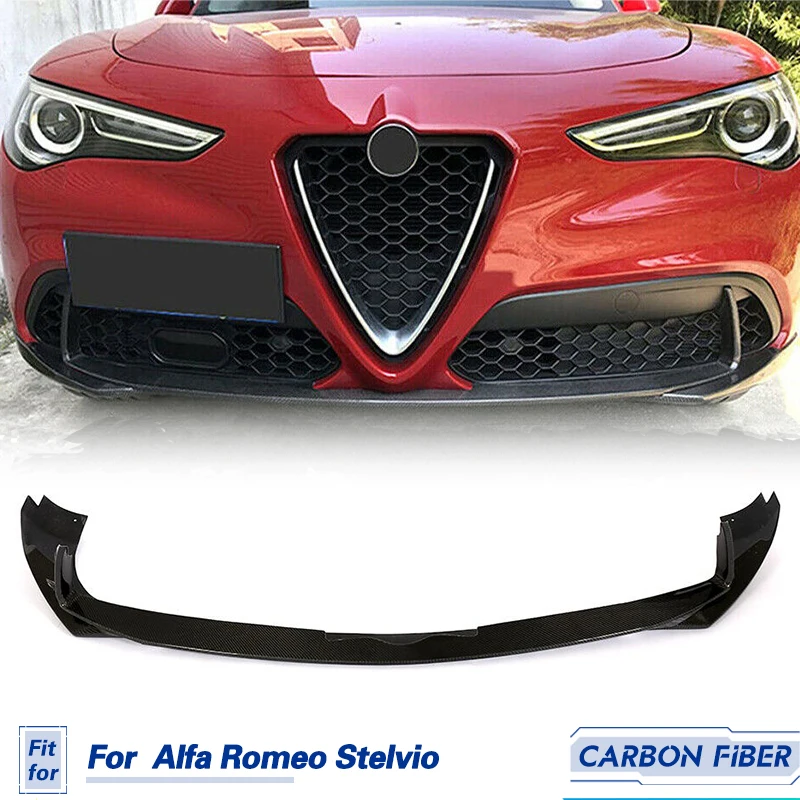Car-Front-Bumper-Lip-Apron-Carbon-Fiber-For-Alfa-Romeo-Stelvio-Sport ...