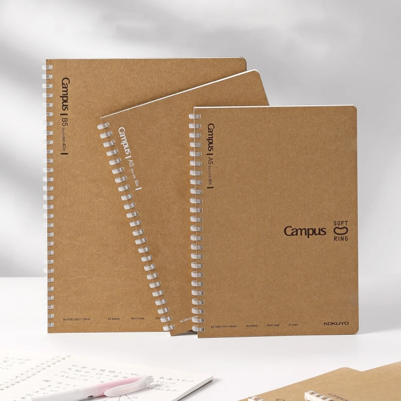 Kokuyo-Soft-Ring-Coil-Book-Campus-Kraft-Paper-Cover-A5-B5-Lines-Grid-Notebook-Diary-Memo.jpg