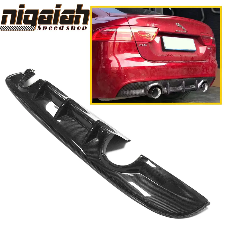 Single-out-double-out-Carbon-Fiber-Rear-Bumper-Diffuser-For-Jaguar-XE ...