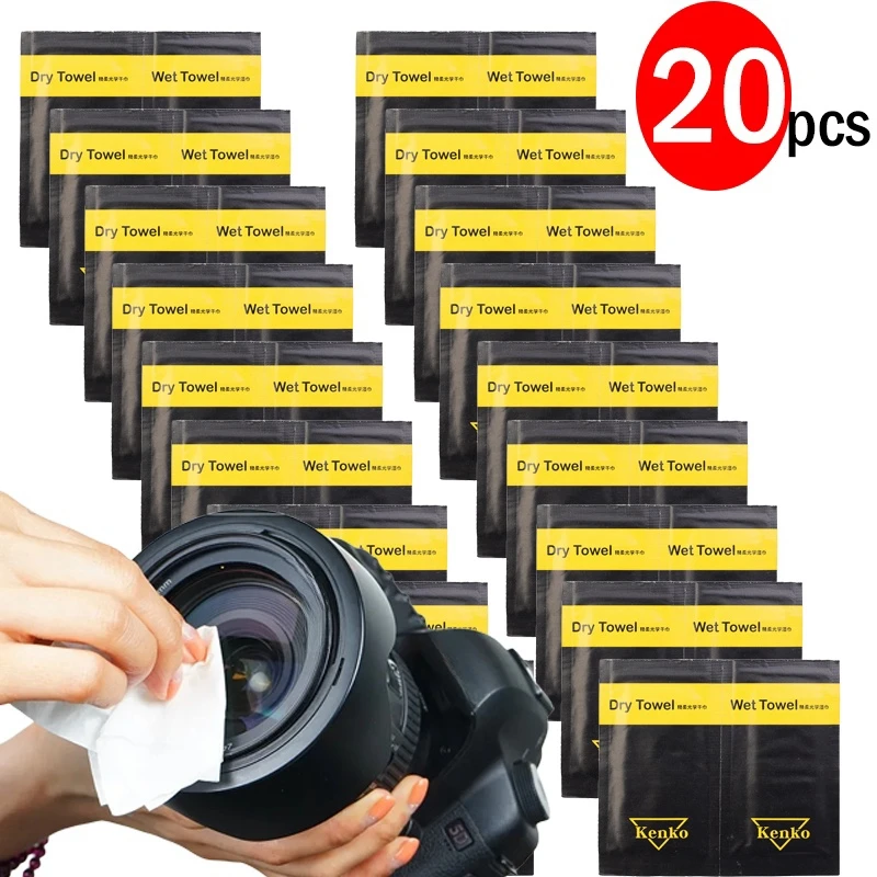 1-20Pcs-Wet-Dry-Wipe-Cloth-Professional-Camera-Lens-Cleaning-Paper-Anti ...