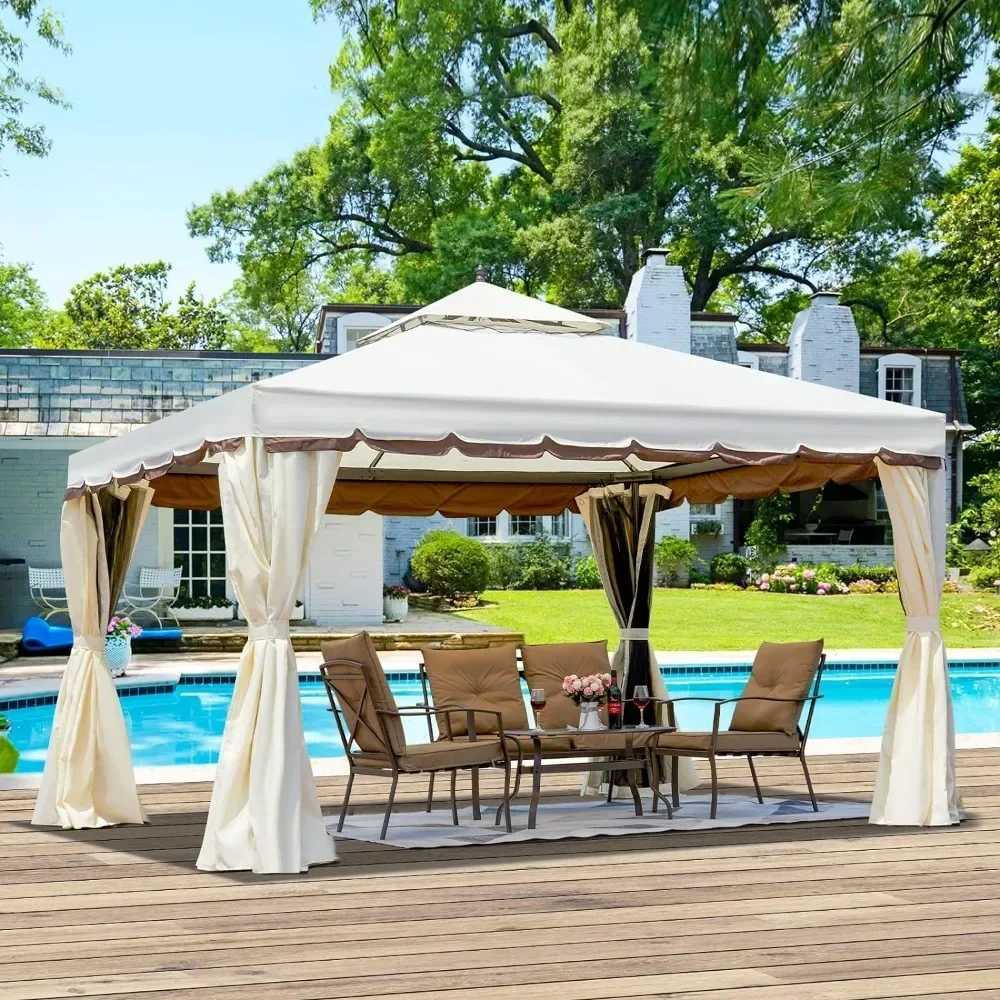 10-X-12-Outdoor-Canopy-Gazebo-Double-Roof-Patios-Gazebos-Steel-Frame ...