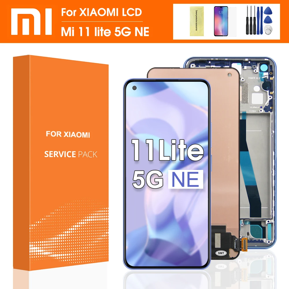 6.55 ''Original Für Xiaomi Mi 11 Lite 5G NE LCD 2109119DG 2107119DC 2109119DI Display ...