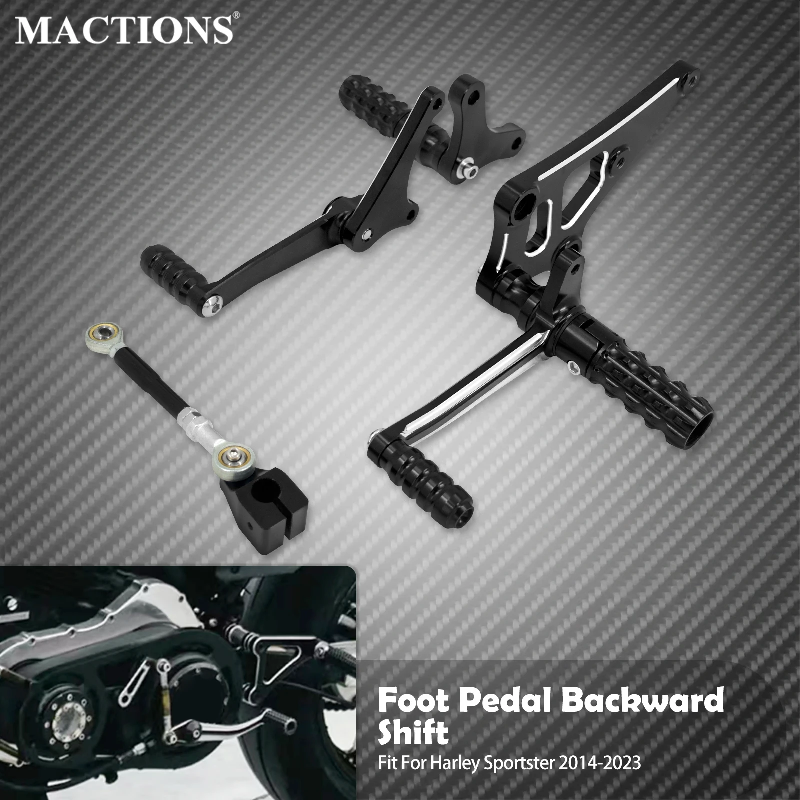Motorcycle-Backward-Foot-Control-Kit-Rear-Pedal-Shifter-Heel-Toe-Shift ...