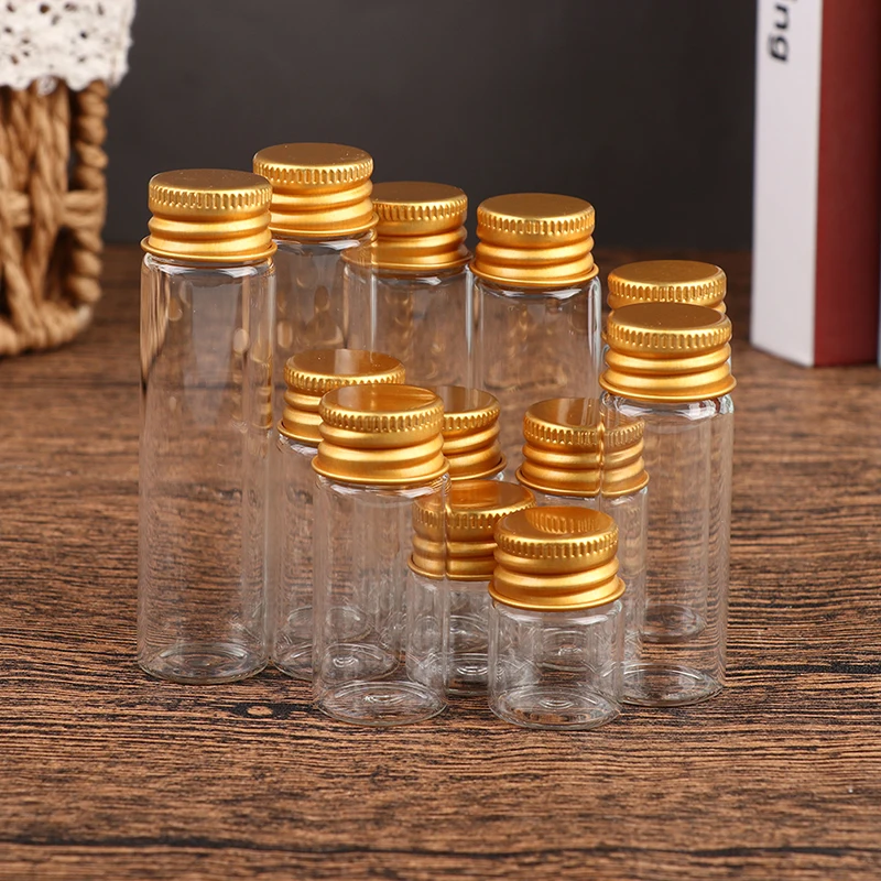 10-Pieces-5ml-7ml-10ml-14ml-18ml-20ml-Glass-Bottles-With-Aluminium-Lids ...