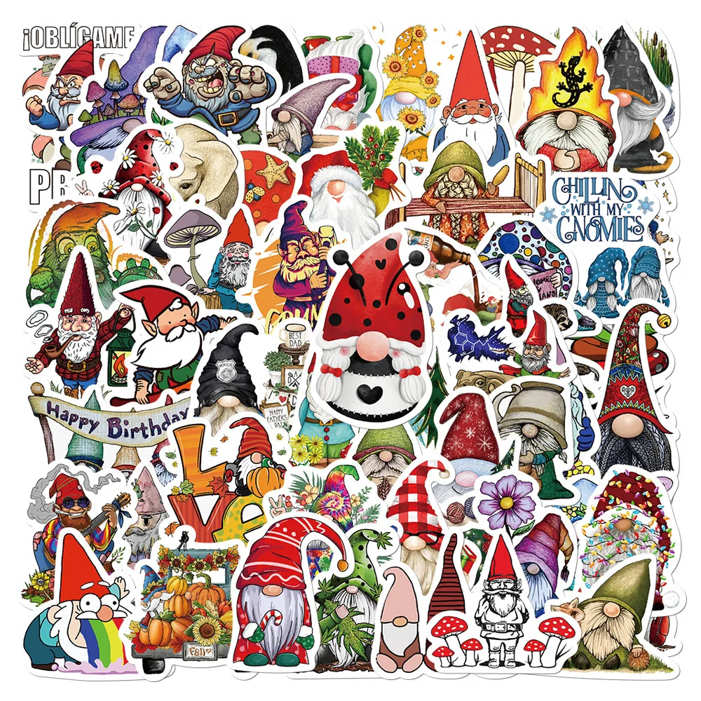 10/30/60pcs Disney Cute Cartoon Dwarf Gnome Decorations Stickers Decal ...