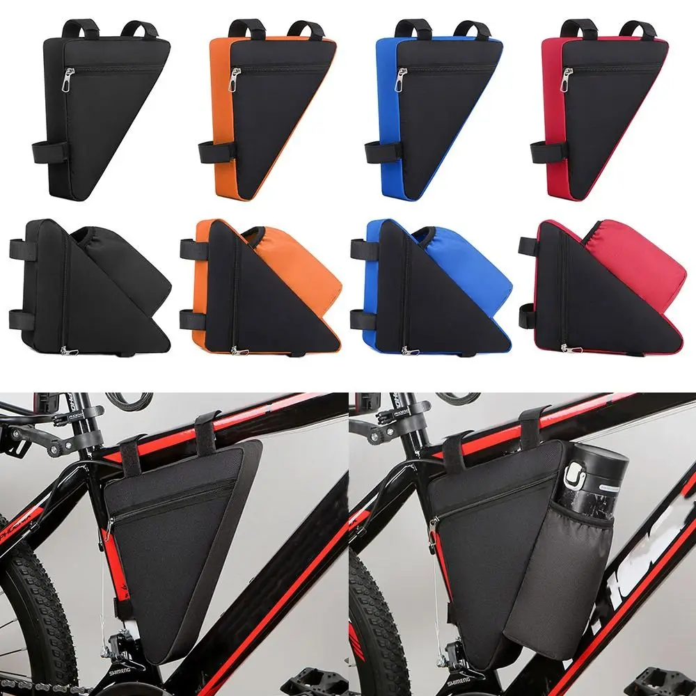 Multicolor-Bicycle-Triangle-Bag-Oxford-with-Water-Bottle-Pouch-Bike ...