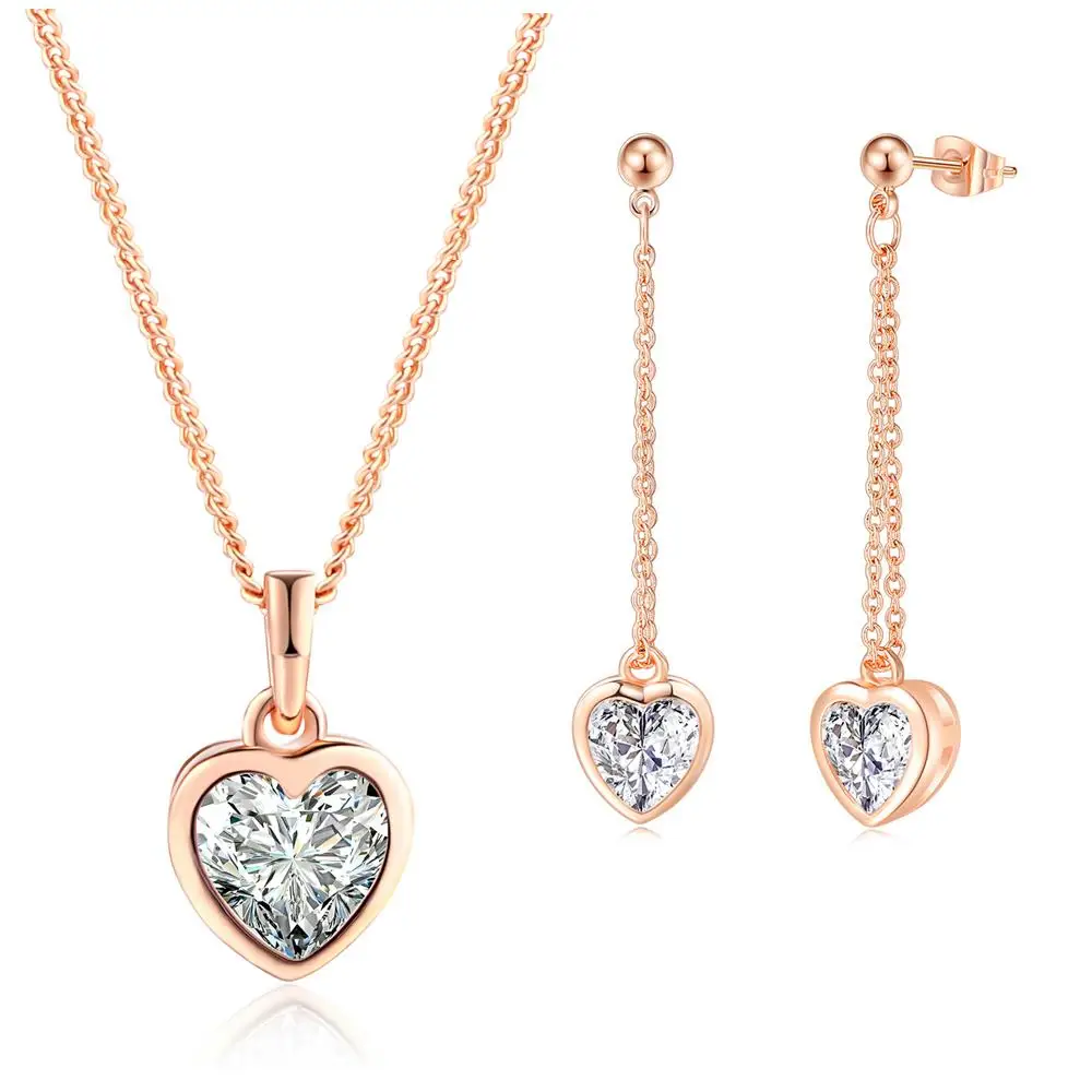 Romantic-Heart-Jewelry-Set-for-Women-Bridal-Elegant-Crystal-Necklace ...