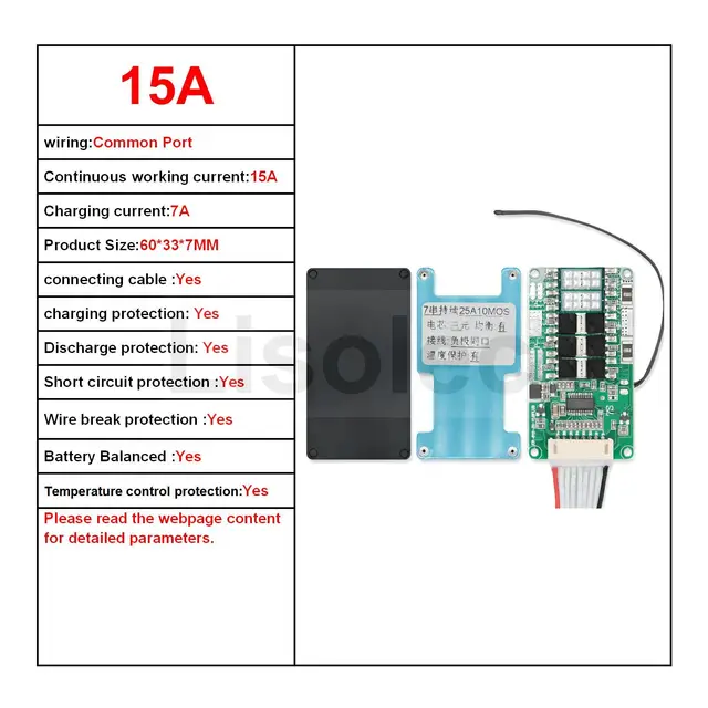 24V BMS with Balance NTC Li-ion 6S 7S and Lifepo4 8S Protection Board ...