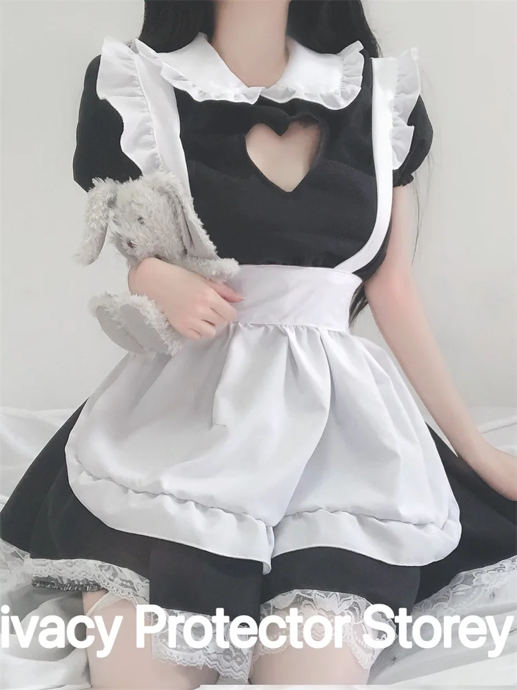 Lolita-Maid-Heart-Cosplay-Trajes-para-Mulheres-Cora-o-Ador-vel-Traje ...
