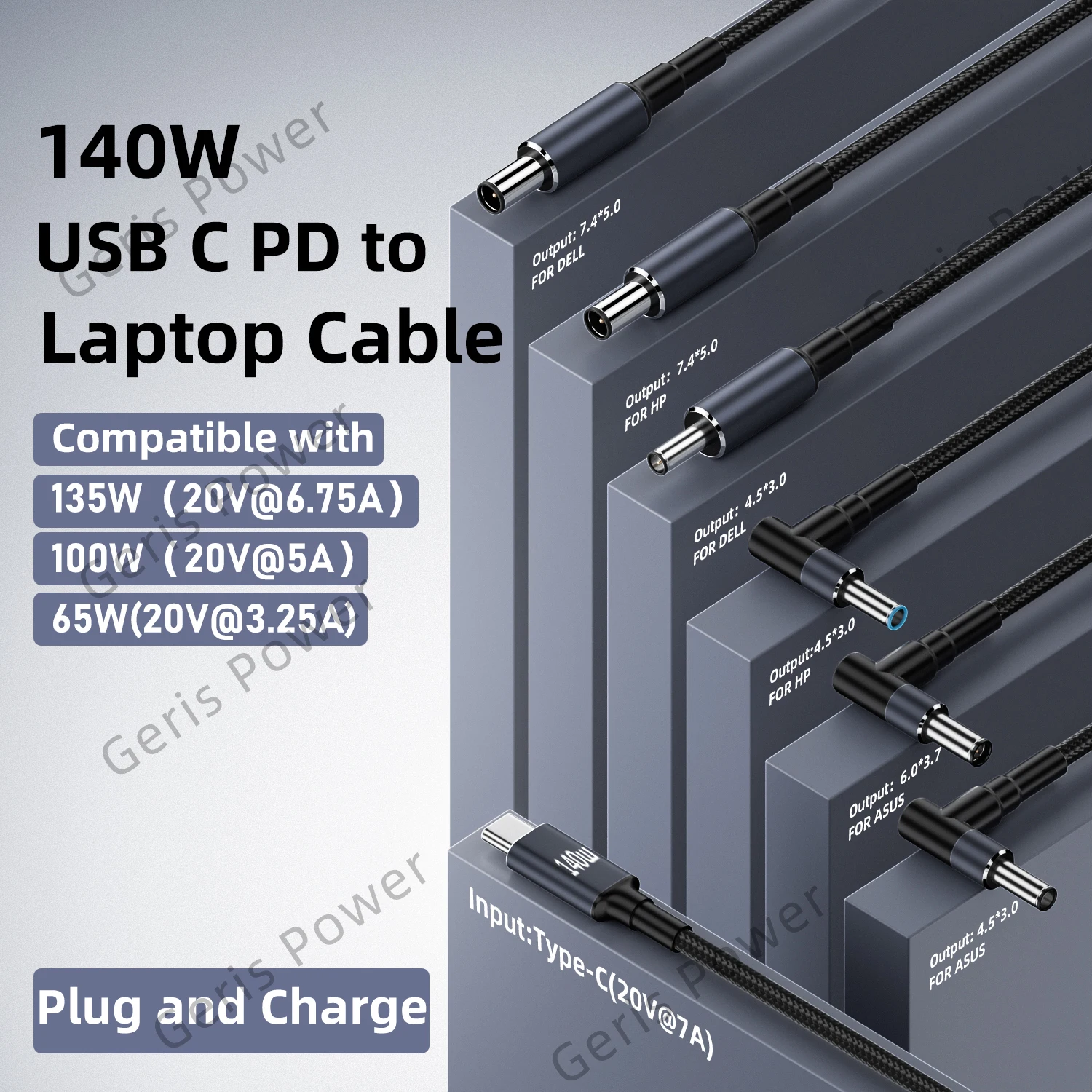 65W-90W-140W-USB-C-PD-to-DC-Universal-Laptop-Charger-Cable-for-Asus ...